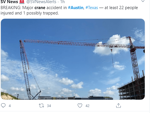 Cranes Collide In Austin, 16 People Injured[Update] - Guardian Liberty ...