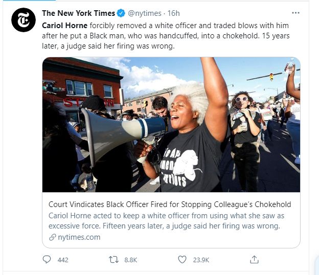Cariol Horne Former Black Officer Vindicated Years After Being Fired ...
