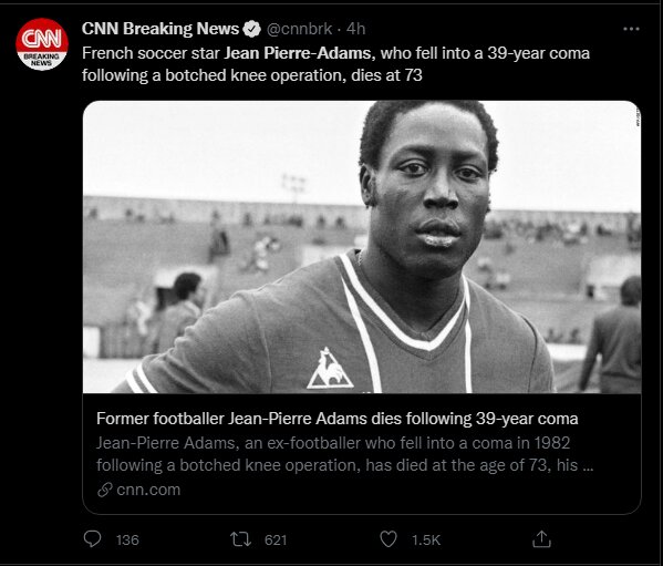Jean-Pierre Adams Former France Footballer Dies 39 Years In Coma ...